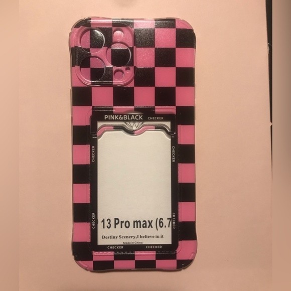 no brand | Cell Phones & Accessories | Checkers Pink And Black Iphone 3 ...